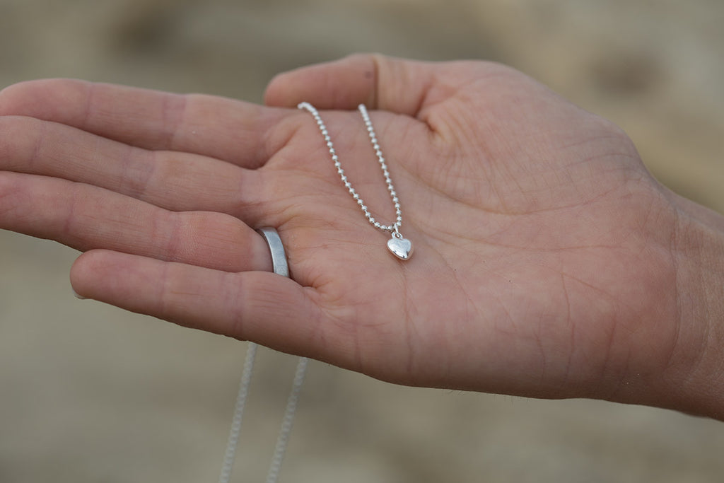 Puffed Heart Necklace – Ebb + Flow Jewelry